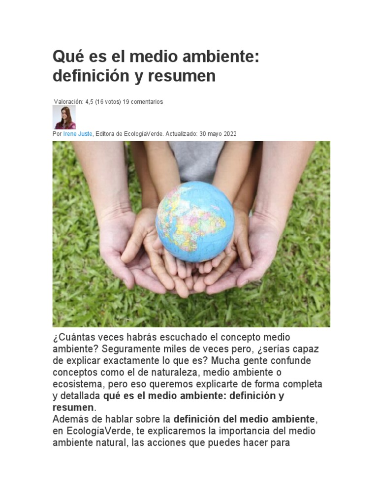 Qué Es El Medio Ambiente | PDF | Entorno natural | Contaminación