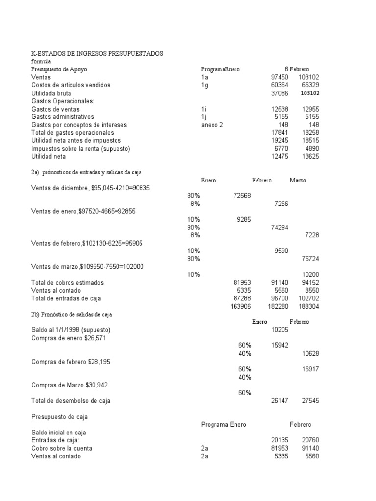 Presupuesto y Flujo de Caja Trimestral | PDF | Presupuesto | Flujo de ...