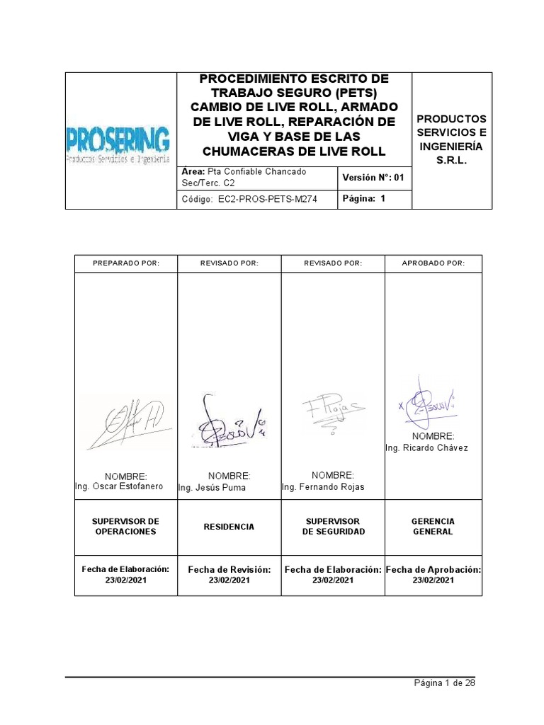 Ec2-Pros-Pets M275-Pets Cambio de Live Roll, Armado de Live Roll ...