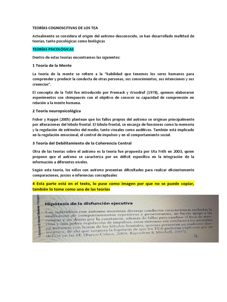 Teorias | PDF | Las emociones | Espectro autista