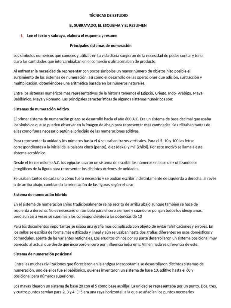 Actividad Resumen Esquema Subrayado | PDF | Notación | Notación Matemática