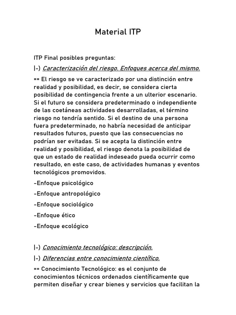 ITP Material | PDF | Conocimiento | Ontología