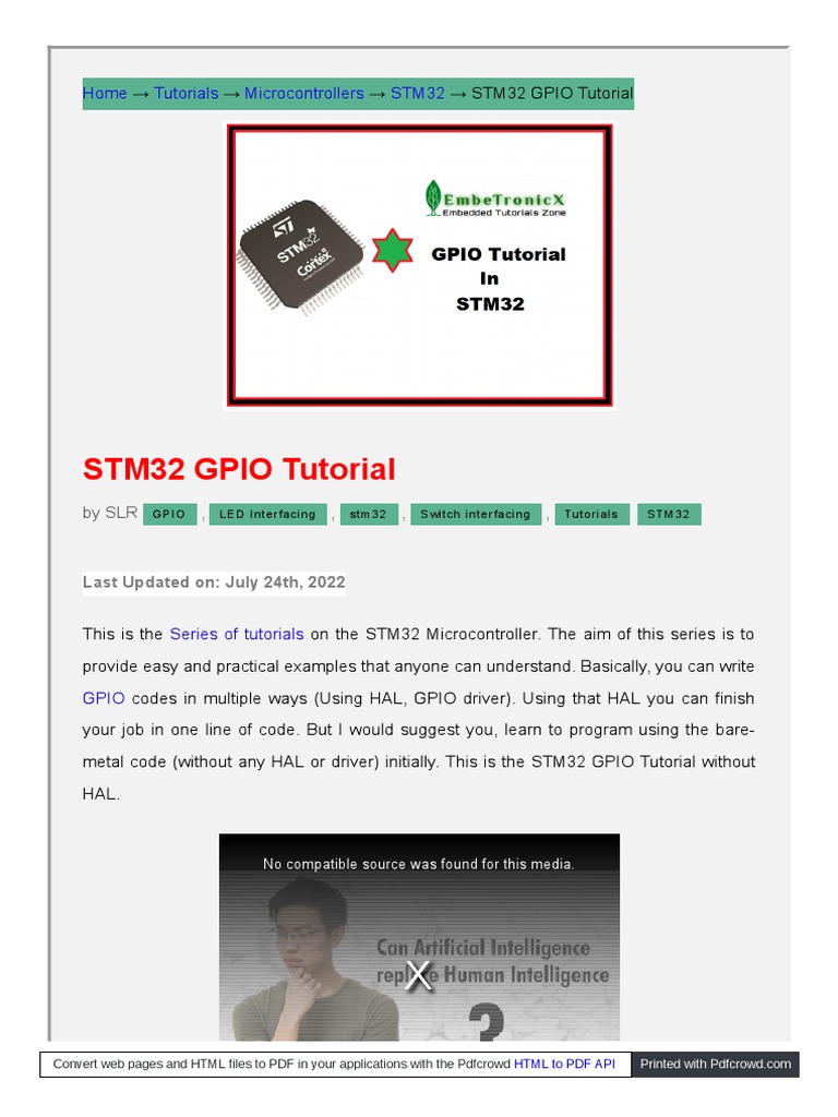 Embetronicx Com Tutorials Microcontrollers stm32 stm32 Gpio | PDF ...