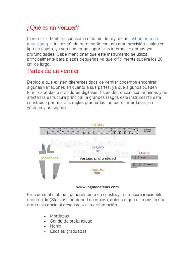 Qué Es Un Vernier | PDF | Herramientas