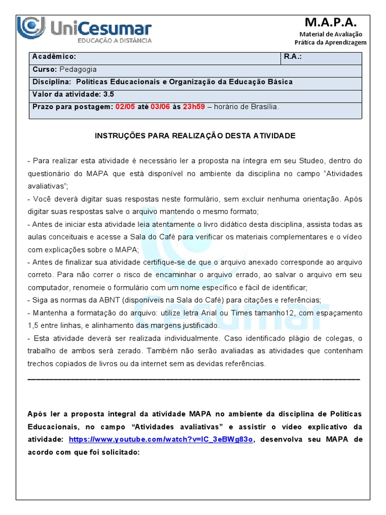 Atividade Mapa 52 | PDF | Aprendizado