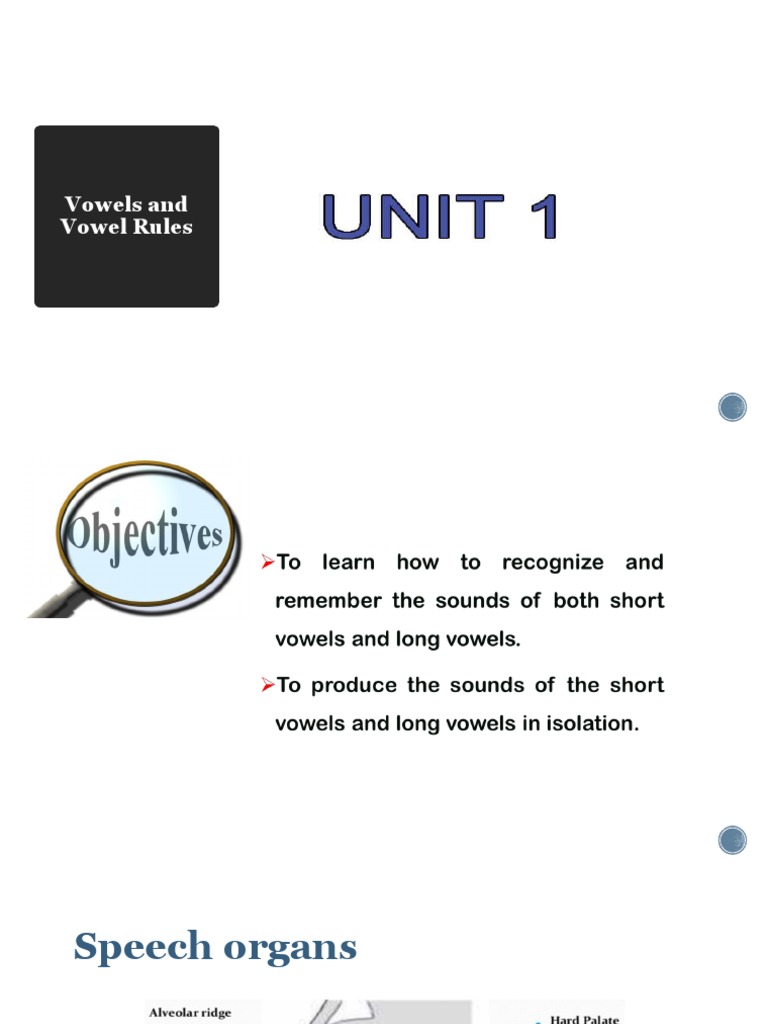 PW - UNIT 1 Vowels and Vowel Rules | PDF