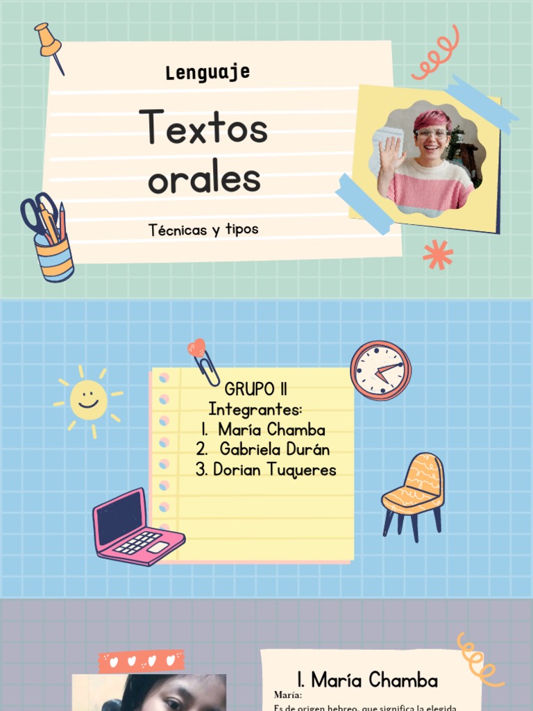 Textos orales, tipos y técnicas - Diapositivas | PDF | Comunicación | Lingüística