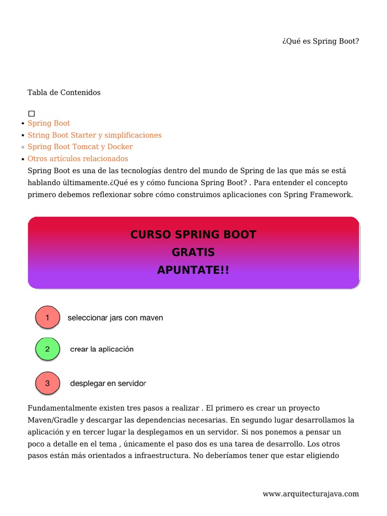 ¿Qué Es Spring Boot | PDF | Spring Framework | Java (lenguaje de ...