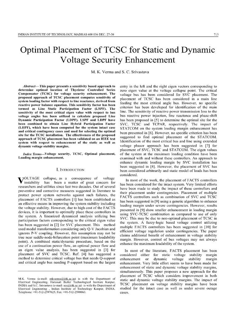 TCSC Model | PDF