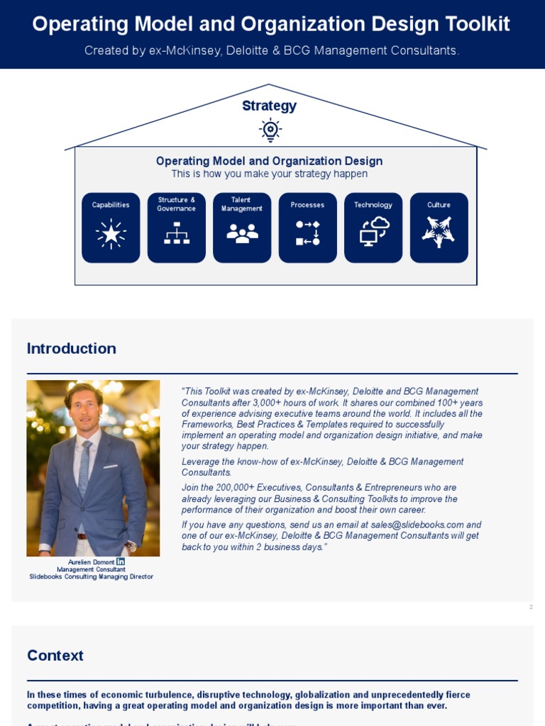 Operating Model and Organization Design Toolkit - Overview and Approach ...