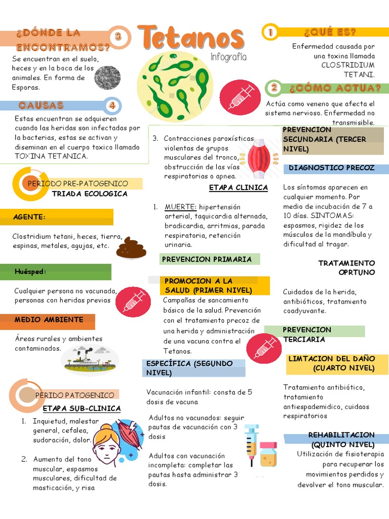 Infografia Tetanos | PDF | Especialidades Medicas | Causas de la muerte