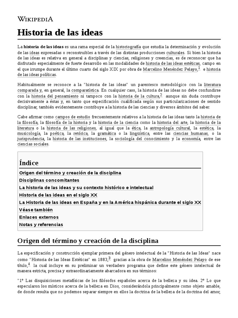 Historia de Las Ideas | PDF | Historia | Clásicos