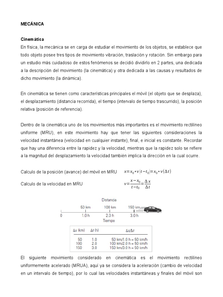Cinematica y Dinamica | PDF | Cinemática | Fuerza