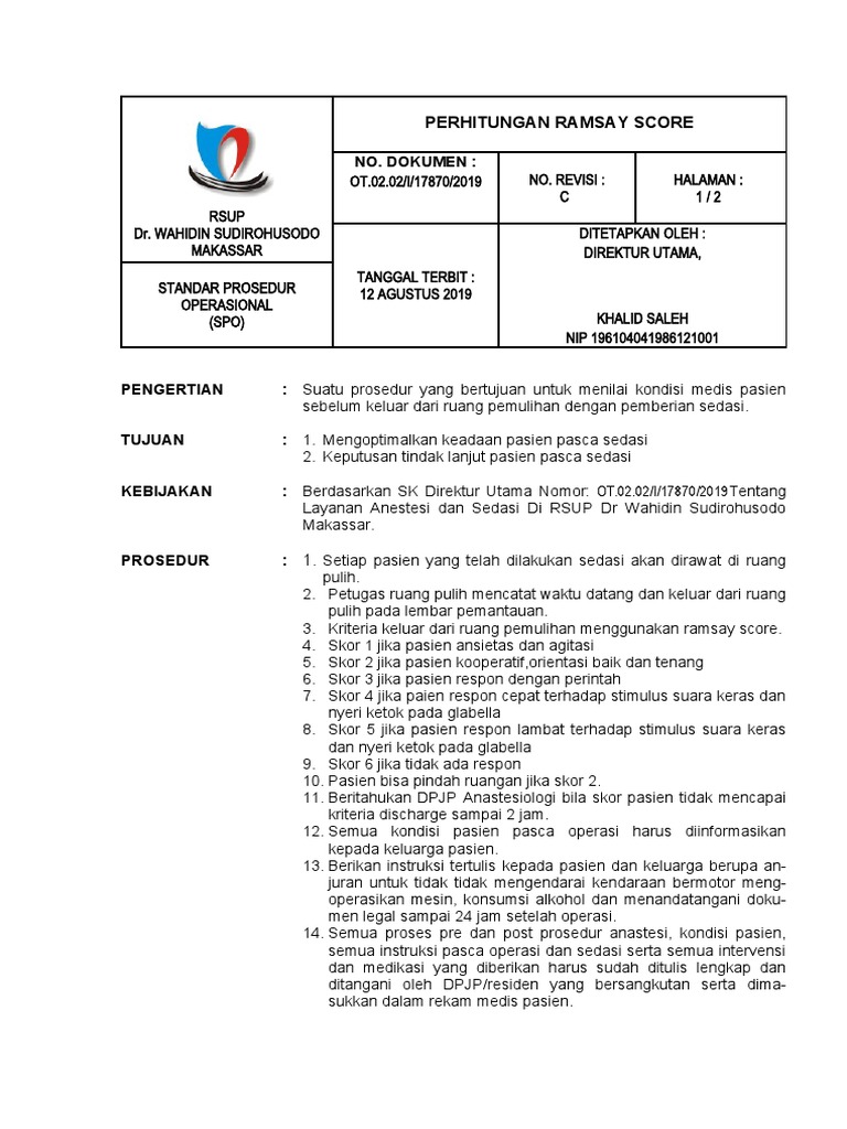 462 - Spo Ramsay Score | PDF