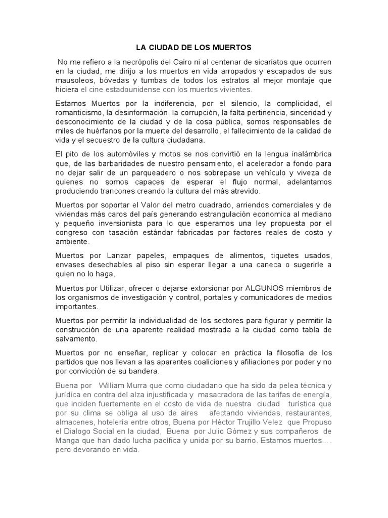 La Ciudad de Los Muertos | PDF | Derecho