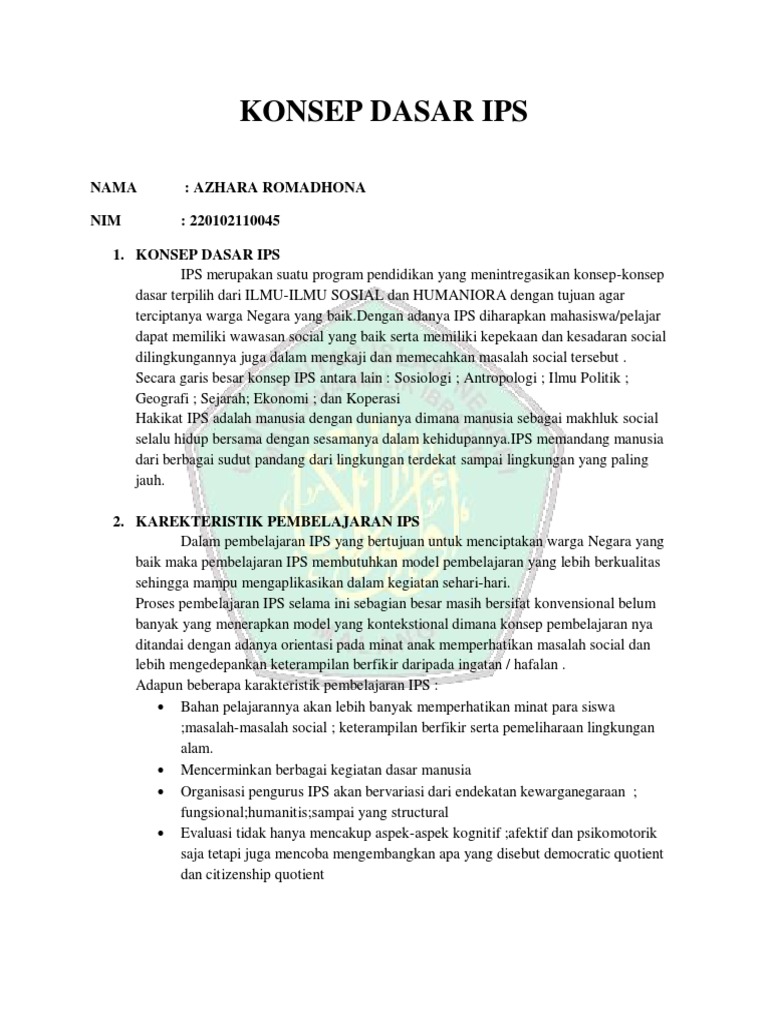 Konsep Dasar Ips | PDF | Karier & Perkembangan | Kesehatan Holistik
