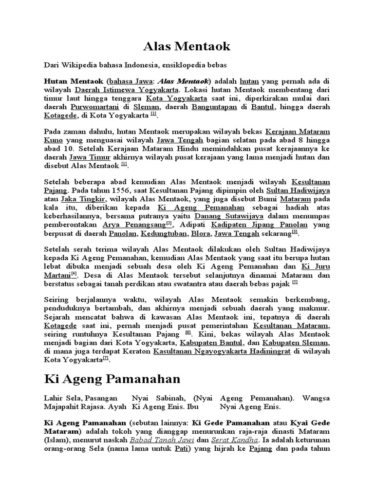 Alas Mentaok | PDF