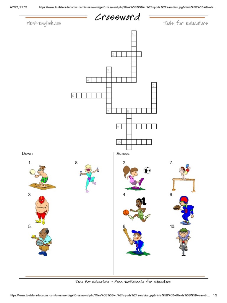 Crucigrama Deportes | PDF