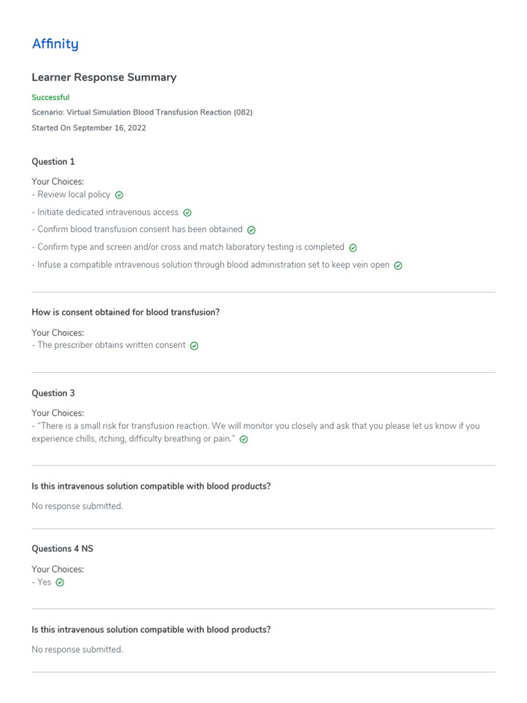 Blood Transfusion Reaction Vsim - Sept 16 22 NSGD 2106 | PDF ...