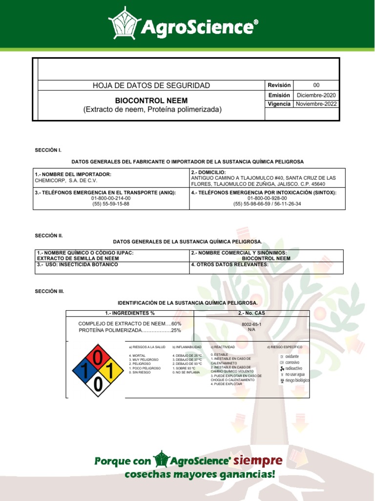 Biocontrol NEEM | PDF | Química