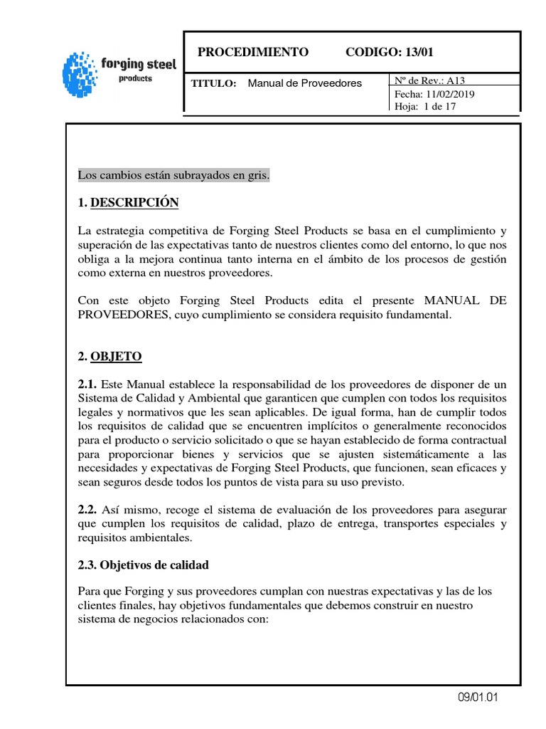 03 3 Lectura Imprescindible 2 Manual de Proveedores | PDF | Calidad (comercial) | Auditoría