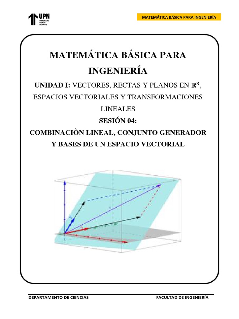 Taller de Teoría Semana 04 | PDF | Espacio vectorial | Álgebra lineal