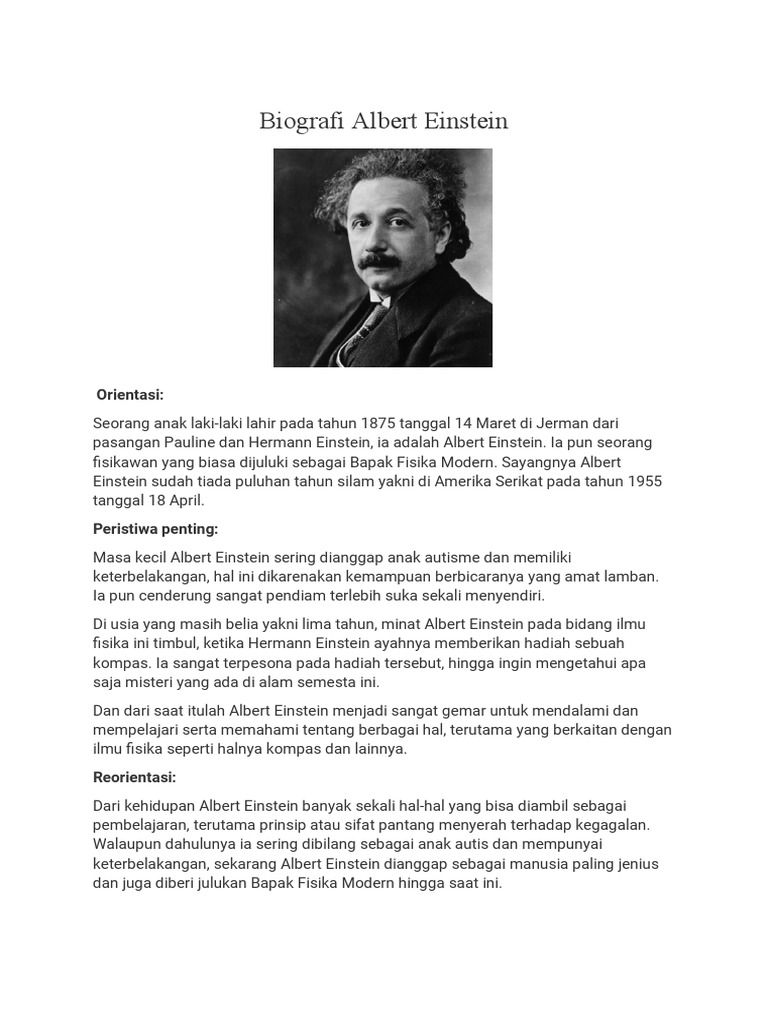 Biografi Albert Einstein | PDF