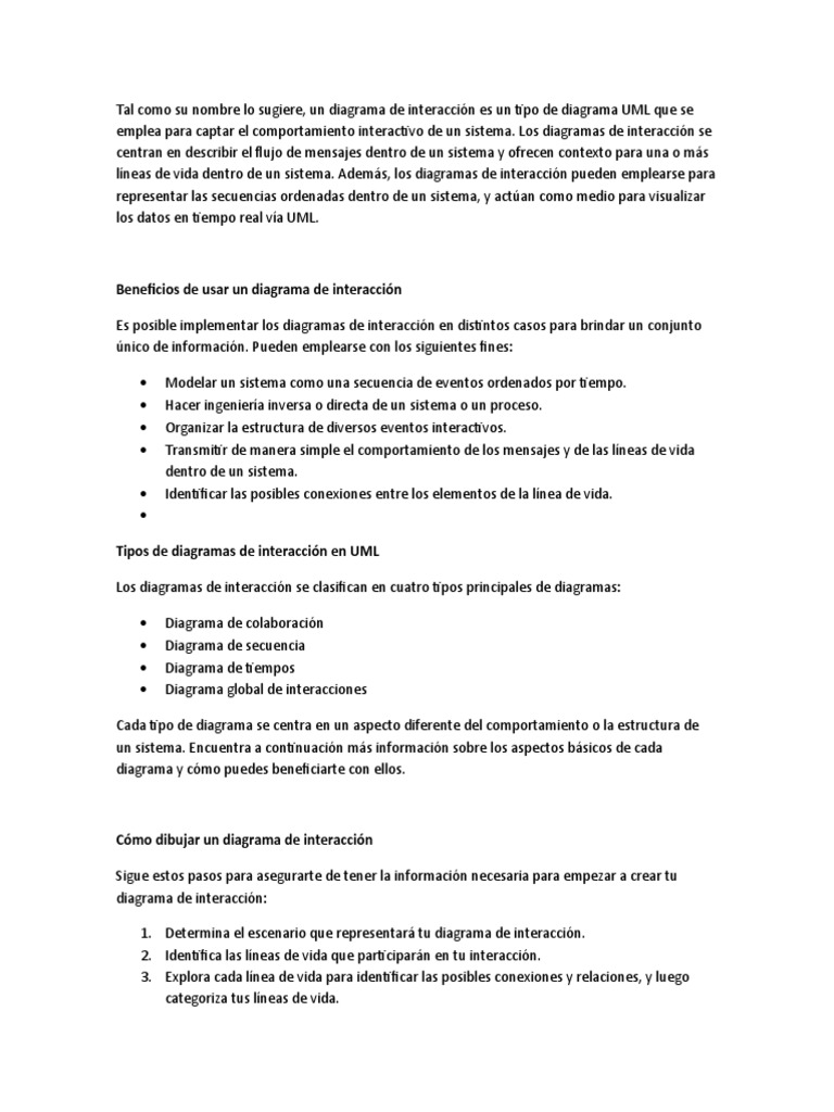 Diagramas de Interacción UML: Guía Completa | PDF | Lenguaje de ...