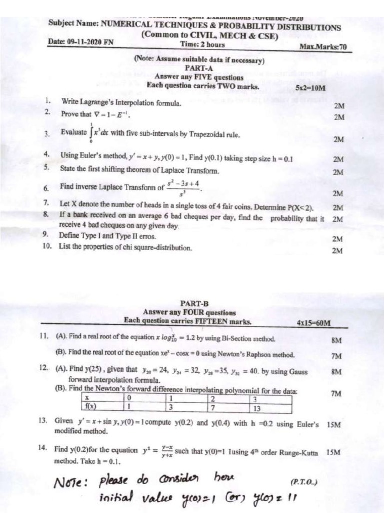 NTPD Previous QP | PDF | Laplace Transform | Standard Deviation