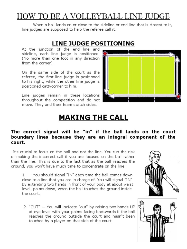 PE-LINE-JUDGING | PDF | Volleyball | Referee