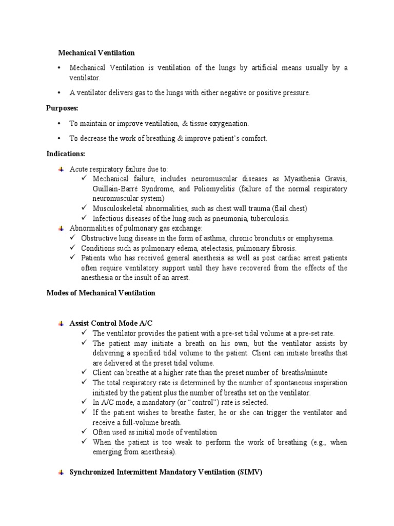 Mechanical Ventilation Guide | PDF | Breathing | Lung