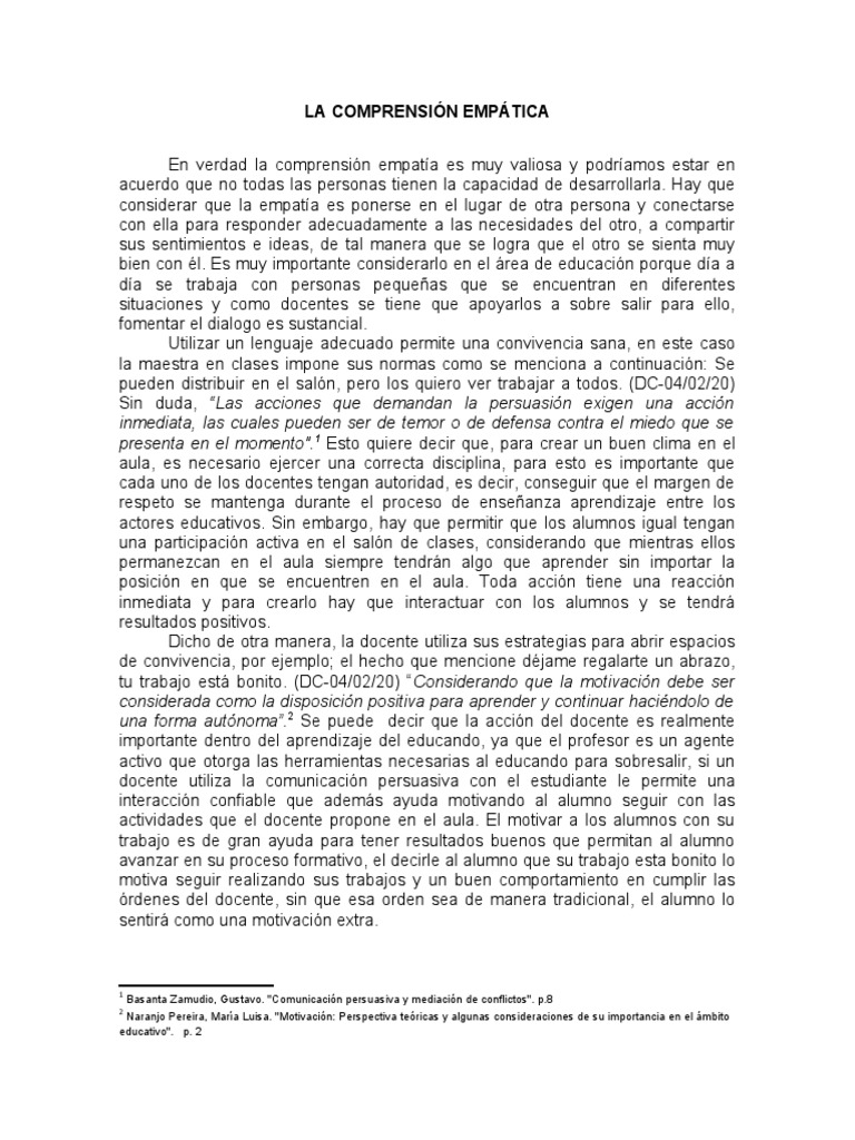 La Comprensión Empática | PDF | Método de enseñanza | Salón de clases