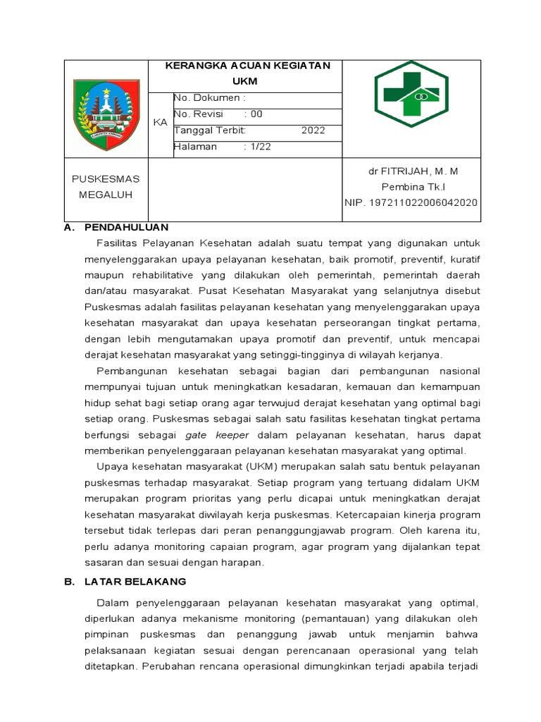 Kak Monitoring Ukm 2022 | PDF