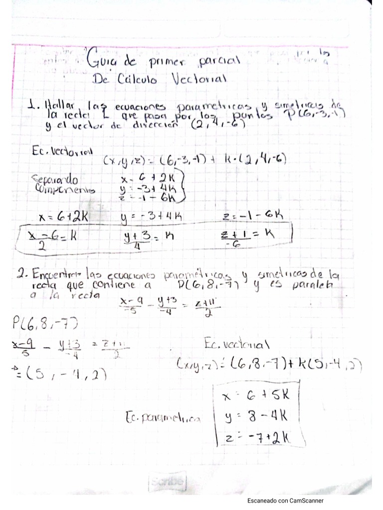 Guia Resuelta de Calculo Vectorial | PDF