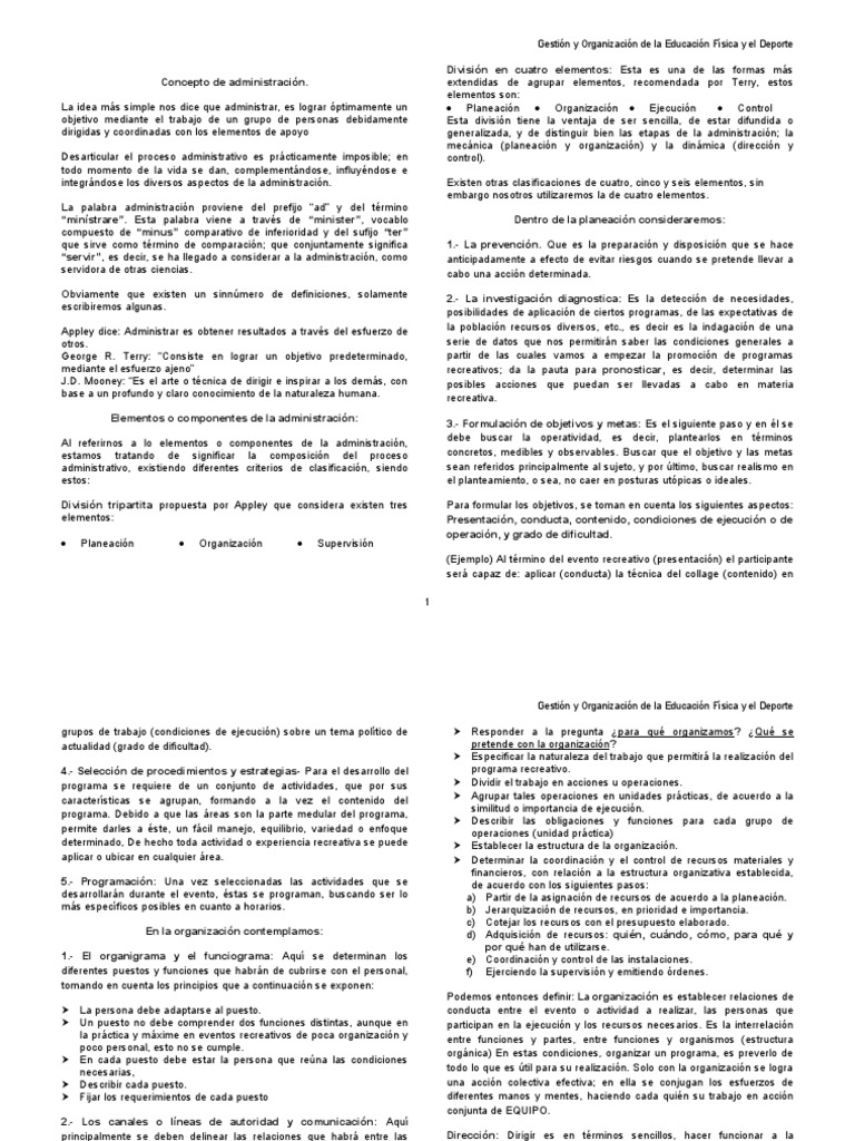 Antologia Gestion Educ. Fis. y Deporte | PDF | Planificación | Presupuesto