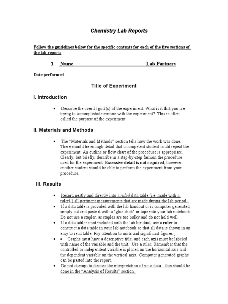 Lab Report Template | PDF | Experiment | Data