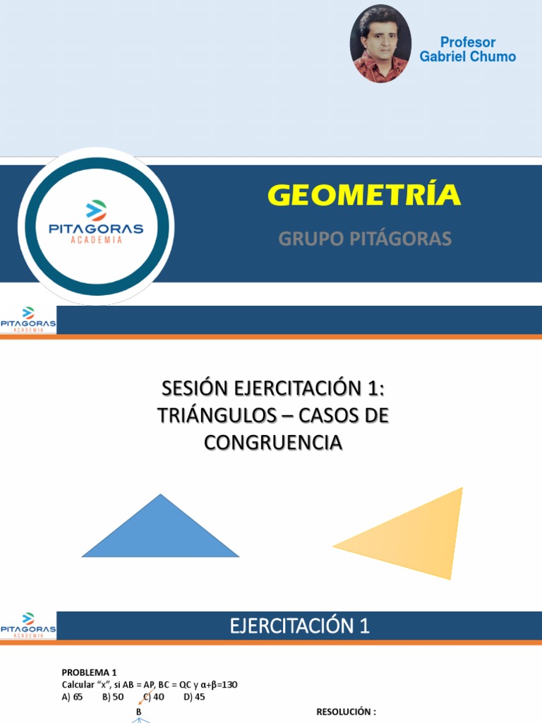 Sam02 - Ge - E01 - Ejercitacion (Del t01 Al t04) - Prof. Gabriel Chumo | PDF | Triángulo ...