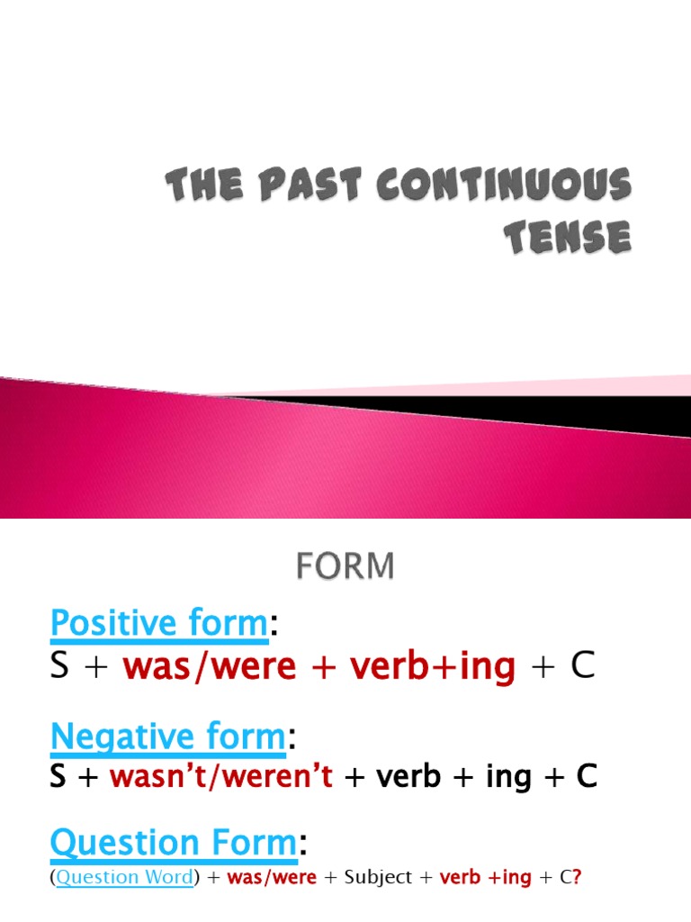Past Continuous Tense (Grammar Class) | PDF | Grammatical Tense | Verb