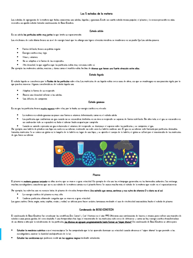 Los 5 Estados de La Materia | PDF | Gases | Importar