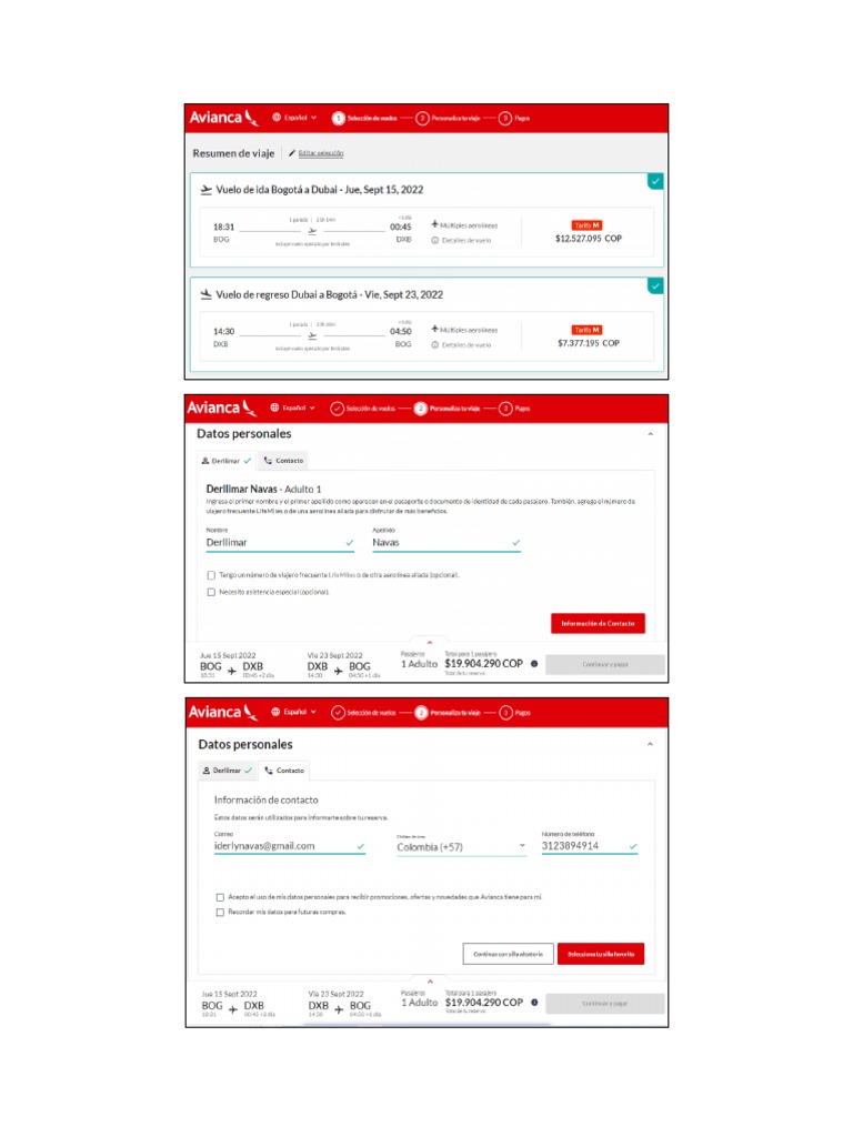 Reserva Avianca | PDF
