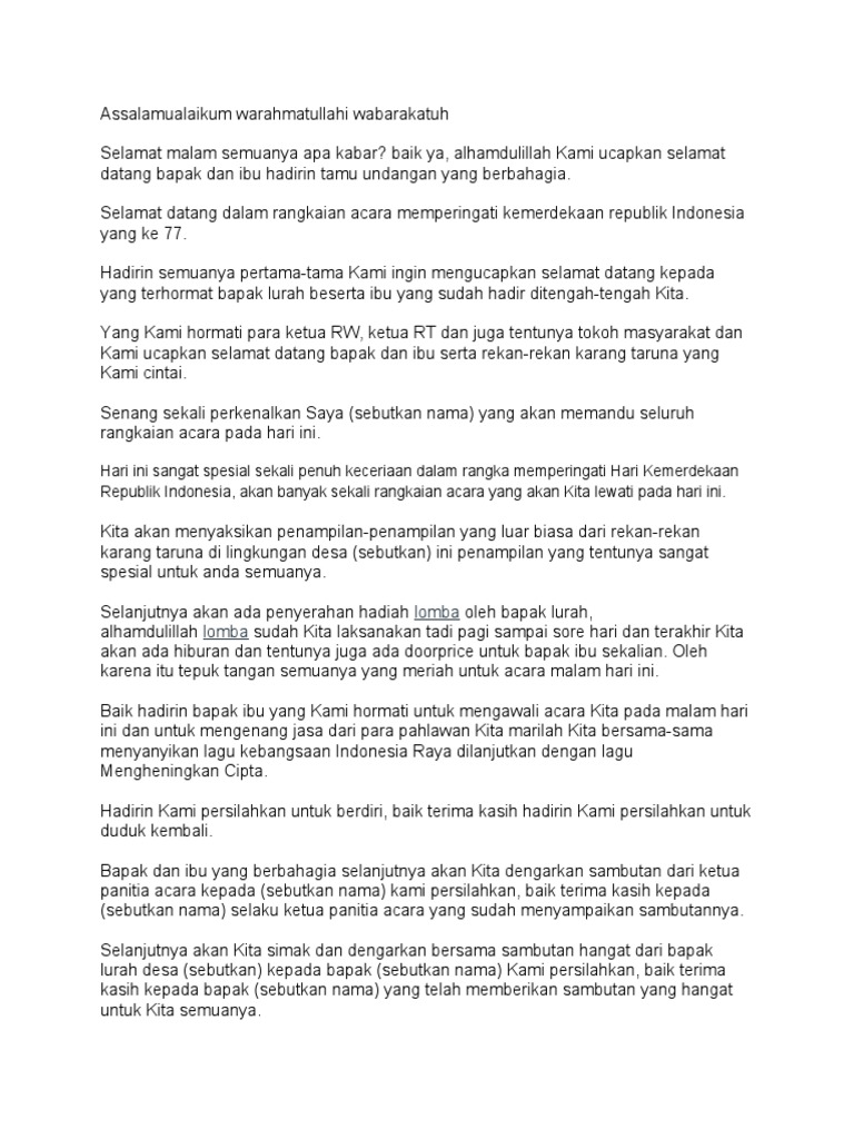 MC Karnaval 17 08 22 | PDF | Griya & Taman