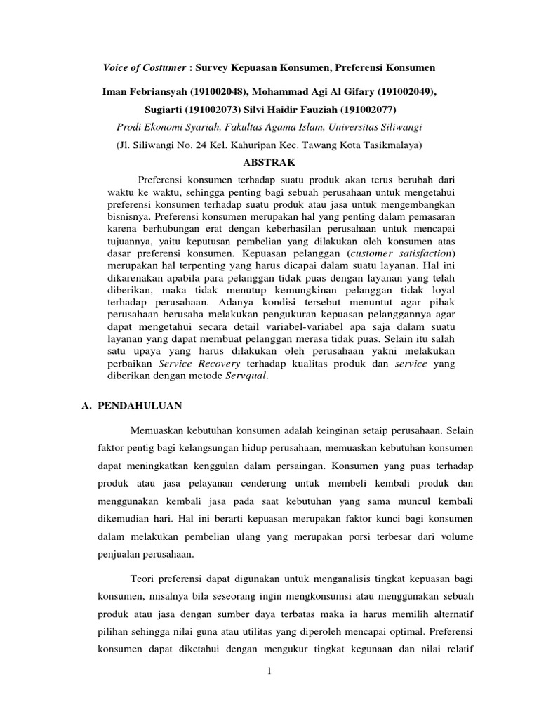 Kelompok 3 - Voice of Customer | PDF