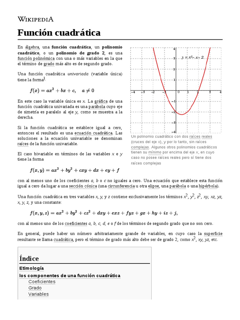 Función Cuadrática | PDF | Matemáticas | Álgebra