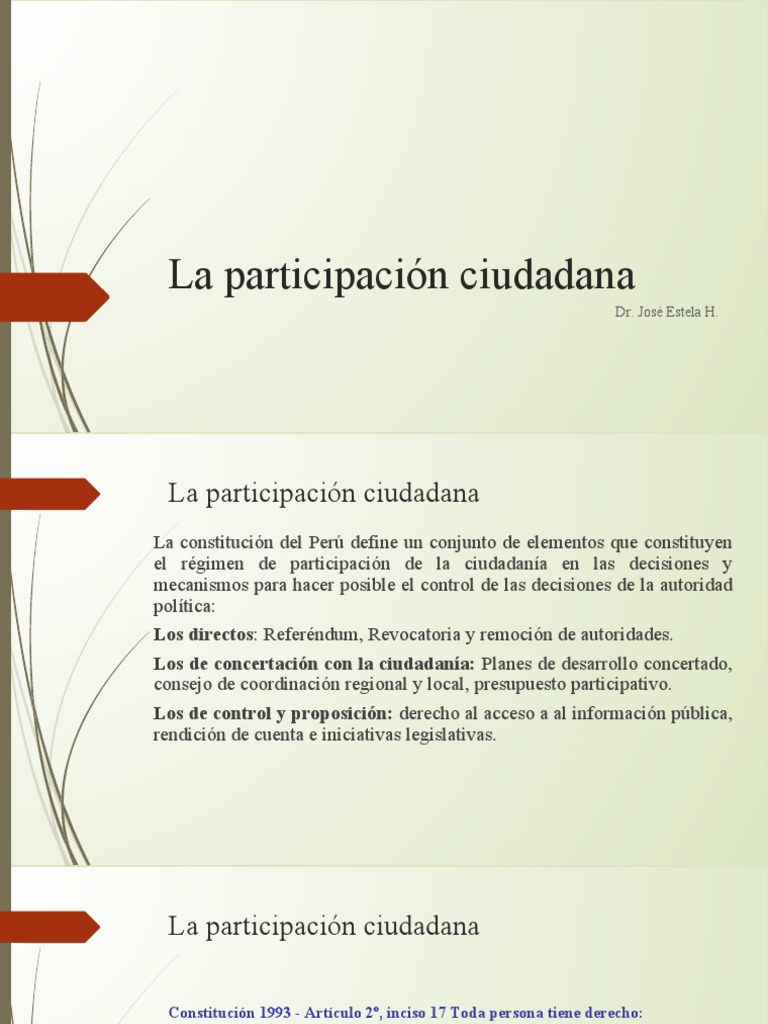 La Participación Ciudadana | PDF | Responsabilidad | Democracia