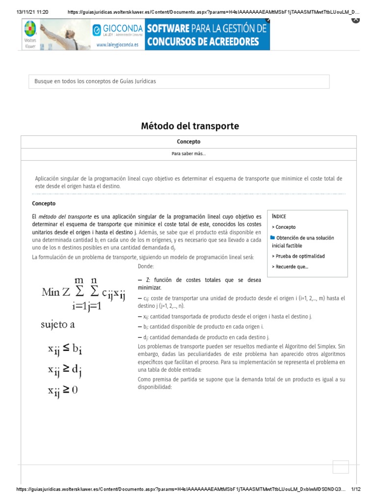 Metodo de Transporte | PDF | Programación lineal | Transporte