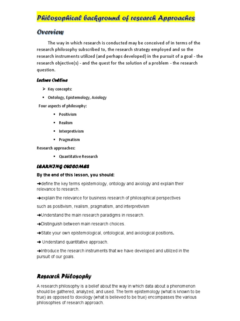 Understanding Research Philosophies | PDF | Survey Methodology | Pragmatism
