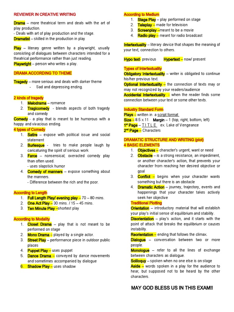 1reviewer in Creative Writing (Legit) | PDF | Play (Theatre ...