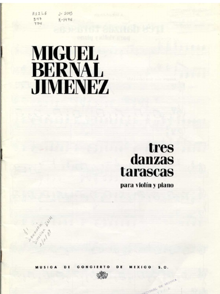 Bernal Jimenez, Miguel - Danzas - Tarascas - Violin - y - Piano | PDF