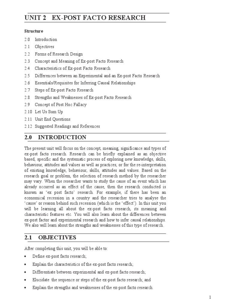 Ex Post Facto Research | PDF | Causality | Experiment