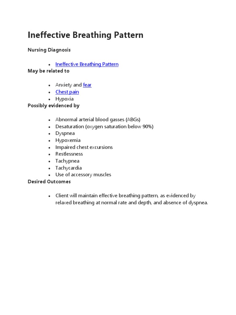 Ineffective Breathing Pattern NCP | PDF | Wellness